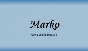 Marko - Značenje imena